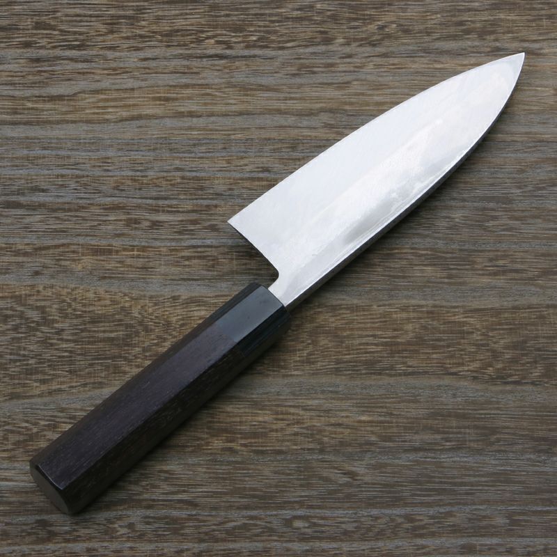 重勝 出刃包丁 片刃 165mm 白紙鋼 鋼付 積層鋼 八角紫檀柄 | 厳選 刃物 道具の専門店 ほんまもん 本店